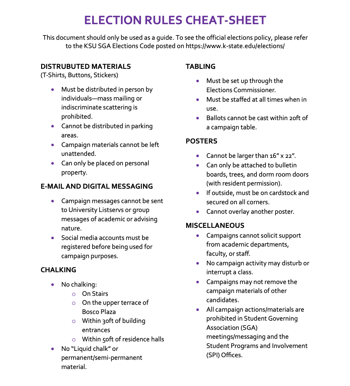 SGA Elections