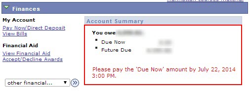 View Student Account Summary and Financial Aid